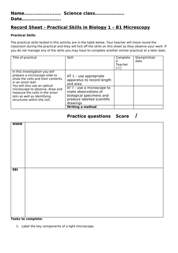 AQA New Specification - The World of the Microscope - B1.1 | Teaching ...