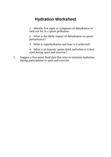 BTEC Sports Nutrition | Teaching Resources