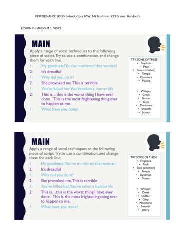 Performance Skills - An Introduction (Drama, Edexcel 1-9) | Teaching ...