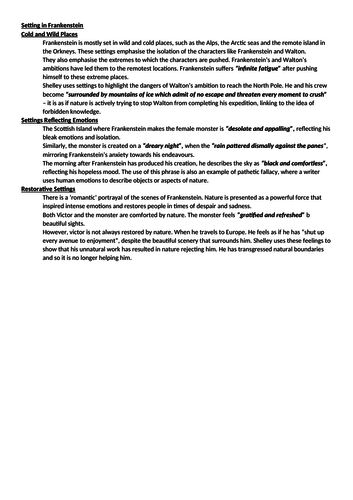 Collection of Frankenstein Revision Resources | Teaching Resources