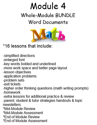 Grade 4 Math ENTIRE Module 4 Topics A-D: Smart Bd, Student Pgs, Reviews ...