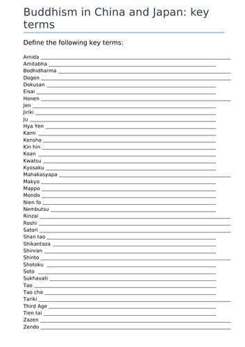 Buddhism in China and Japan | Teaching Resources