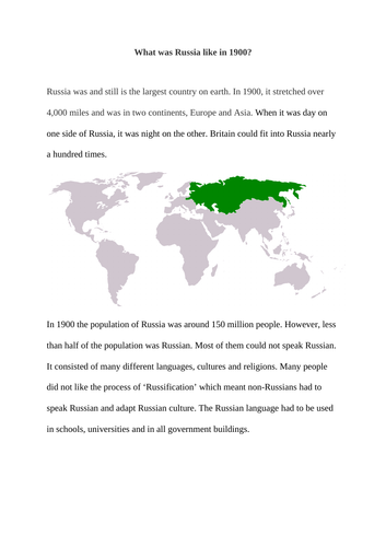 GCSE History: Russia 1900 - 1929 | Teaching Resources