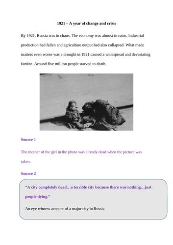 GCSE History: Russia 1900 - 1929 | Teaching Resources