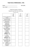 Mathematics Pupil Voice Questionnaires | Teaching Resources