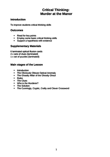 Critical Thinking - EAL and English | Teaching Resources