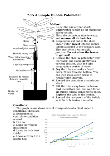 Transpiration - Practical & Factors That Influence Transpiration (GCSE ...