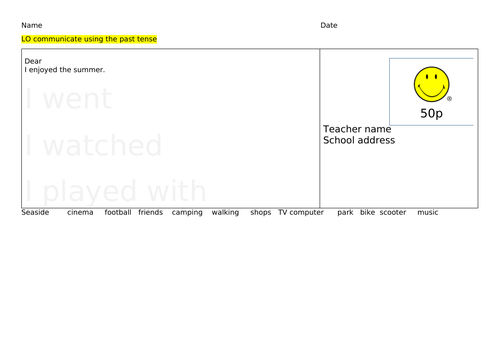 Differentiated past tense activity for pre Entry Level to EL3 ...