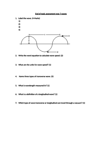 year 7 and 8 end of topic tests | Teaching Resources