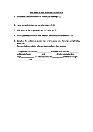 year 7 and 8 end of topic tests | Teaching Resources