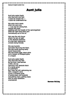 Norman MacCaig Scottish Text - Aunt Julia | Teaching Resources