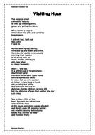 Norman MacCaig Scottish Text - Visiting Hour | Teaching Resources