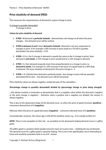16. PED Calculations (Slides, Activities and Notes) - Edexcel A-Level ...