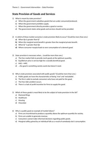 29. State Provision (Slides, Activities and Notes) - Edexcel A-Level ...