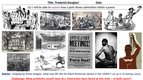 The Slavery Abolitionist, Frederick Douglass - a Poem | Teaching Resources