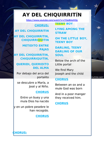 AY DEL CHIQUIRRITÍN - Lyrics for the famous Spanish Christmas carol ...