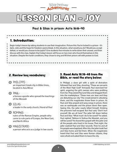 Joy Fruit Of The Spirit Activity Book Lesson Plan Fruit Of The Spirit