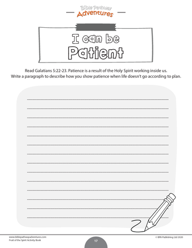 Patience: Fruit of the Spirit Activity Book & Lesson Plan | Teaching ...