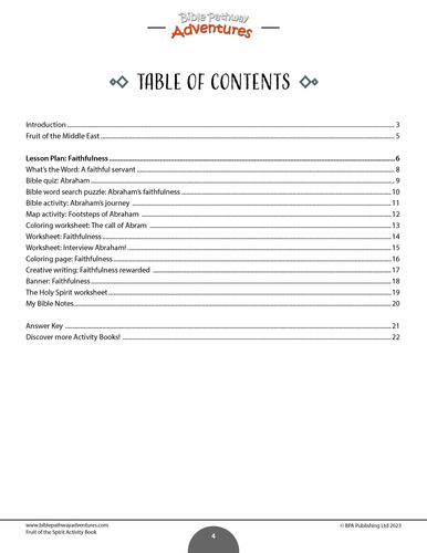 Faithfulness: Fruit of the Spirit Activity Book & Lesson Plan ...