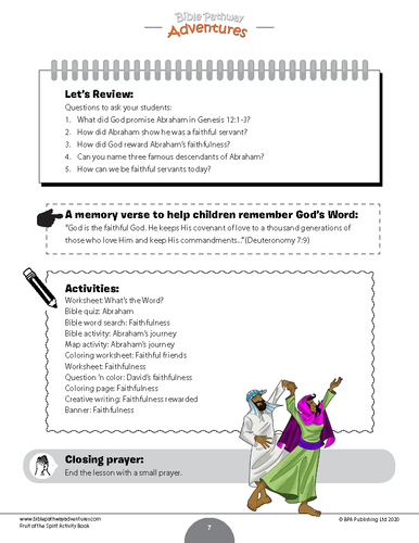 Faithfulness: Fruit of the Spirit Activity Book & Lesson Plan ...