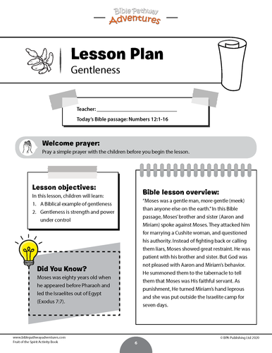 Gentleness: Fruit of the Spirit Activity Book & Lesson Plan | Teaching ...