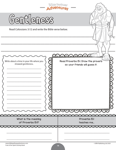 Gentleness: Fruit of the Spirit Activity Book & Lesson Plan | Teaching ...