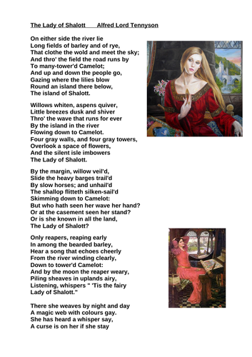 KS3 (7/8/9) Introduction of the Lady of Shalott | Teaching Resources