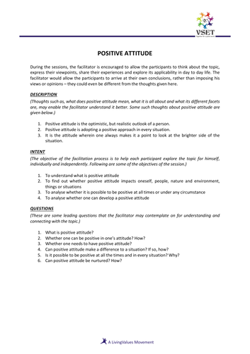 Positive Attitude | Teaching Resources