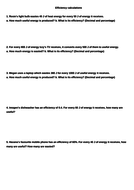 Energy efficiency and Sankey diagrams - Physics GCSE | Teaching Resources