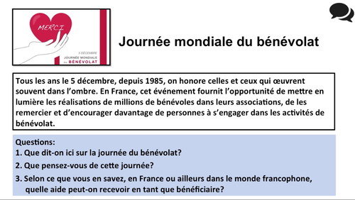 Le bénévolat- Quelles valeurs pour ceux qui sont aidés? A Level French ...