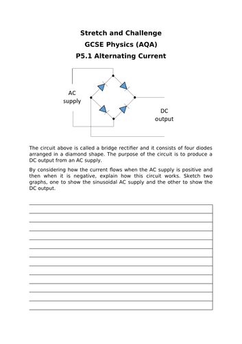AQA Physics GCSE P1 to P16 Gifted and Talented Resource Worksheets ...