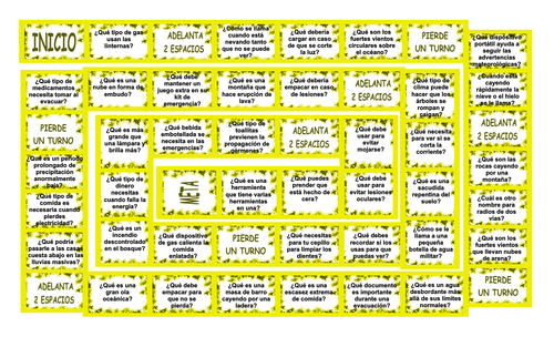 Natural Disasters and Emergencies Spanish Board Game | Teaching Resources