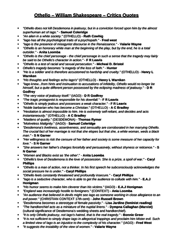 Othello by William Shakespeare - Critics Quotes | Teaching Resources