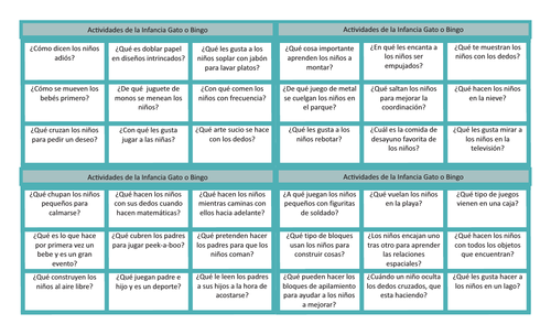 Childhood Activities Spanish Tic-Tac-Toe or Bingo Game | Teaching Resources