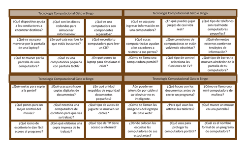 Computer Technology Spanish Tic-Tac-Toe or Bingo Game | Teaching Resources
