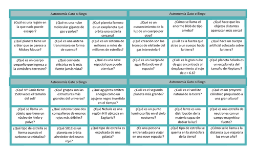 Space and Astronomy Spanish Tic-Tac-Toe or Bingo Game | Teaching Resources