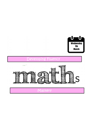 Fluency and the 5 big ideas of Mastery CPD | Teaching Resources