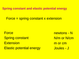 Force - extension and elastic potential energy calculations - Physics ...