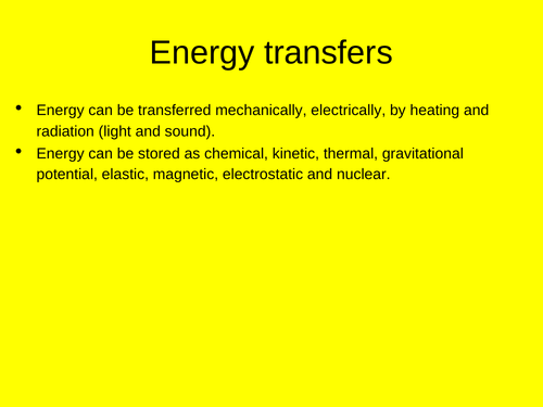 Energy types and transfers - Physics GCSE | Teaching Resources