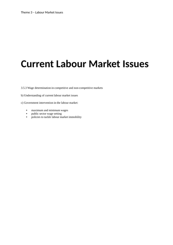 23. Labour Market (Slides, Activities and Notes) - Edexcel A-Level ...