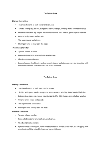 FRANKENSTEIN Literary Context Lesson (Gothic Genre) | Teaching Resources