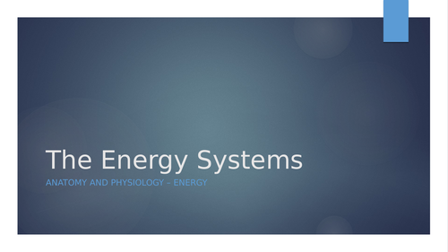 BTEC Sport Energy System Lesson 1 | Teaching Resources