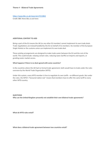 05. Bilateral Trade Agreements - Brexit update - A-Level Economics ...
