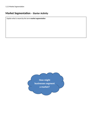 3. Market Segmentation and Market Mapping - Topic 1.2 - Edexcel GCSE ...