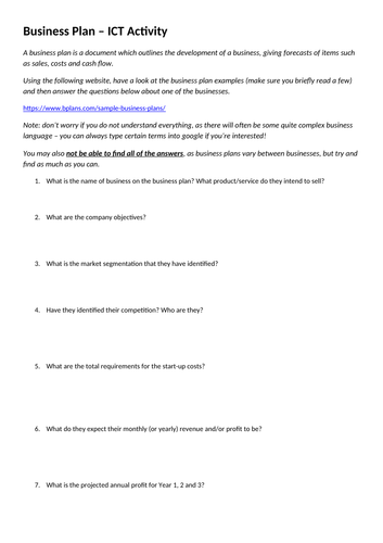 5. Business Plans - Topic 1.4 - Edexcel GCSE Business - Theme 1 ...