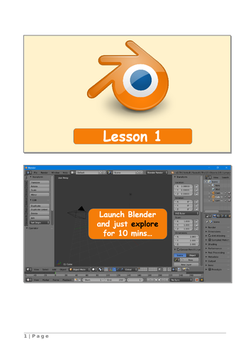 Blender v2.79 3D - (1-2) a FREE Introduction | Teaching Resources