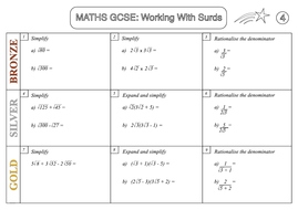GCSE Maths: Working with Surds (Grade 7-9) | Teaching Resources