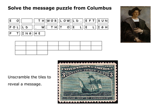 Solve the message puzzle from Columbus | Teaching Resources