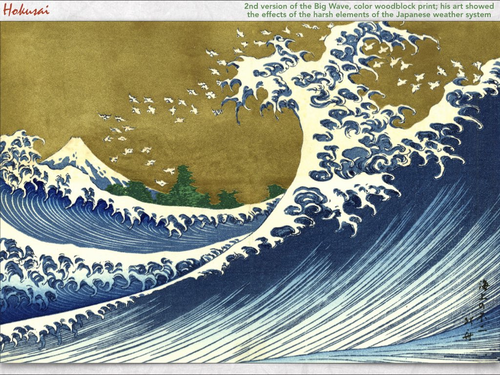 HOKUSAI Katsushika Hokusai Art JAPAN woodblock color print - 252 Slides ...