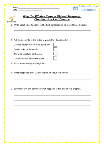 New Curriculum Michael Morpurgo Why the Whales Came Guided Reading ...